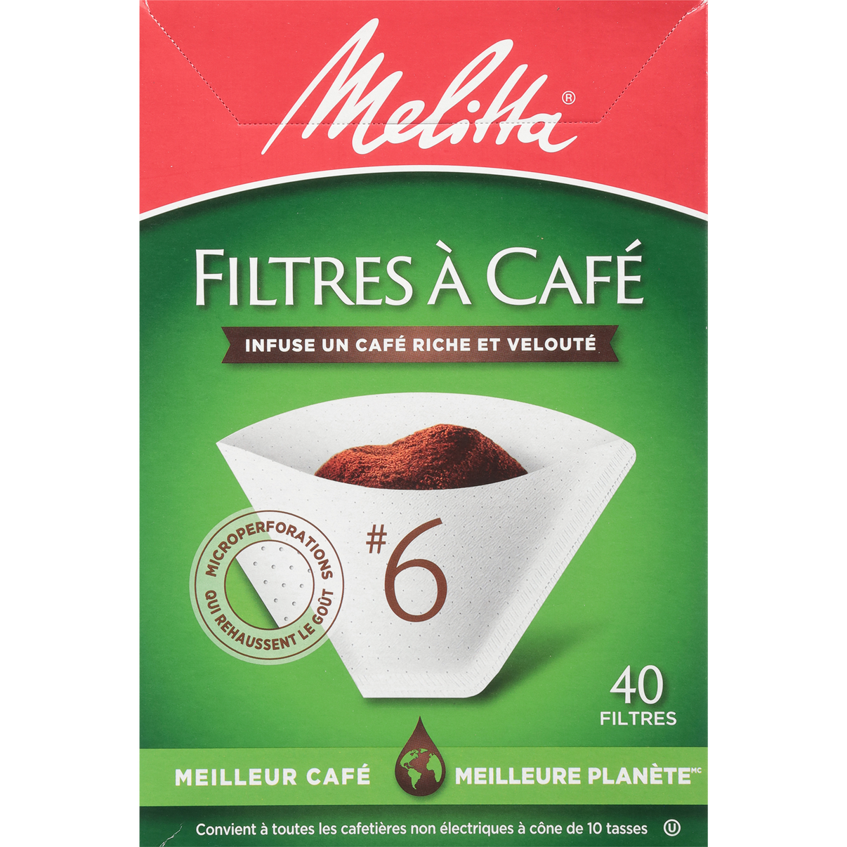 Melitta® #6 Cone Coffee Filter Paper White - 40 Ct | Official – Melitta USA