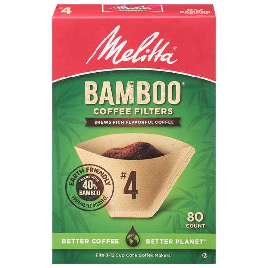 Melitta® #4 Cone Bamboo Coffee Filter Paper - 80 Ct - Official ...