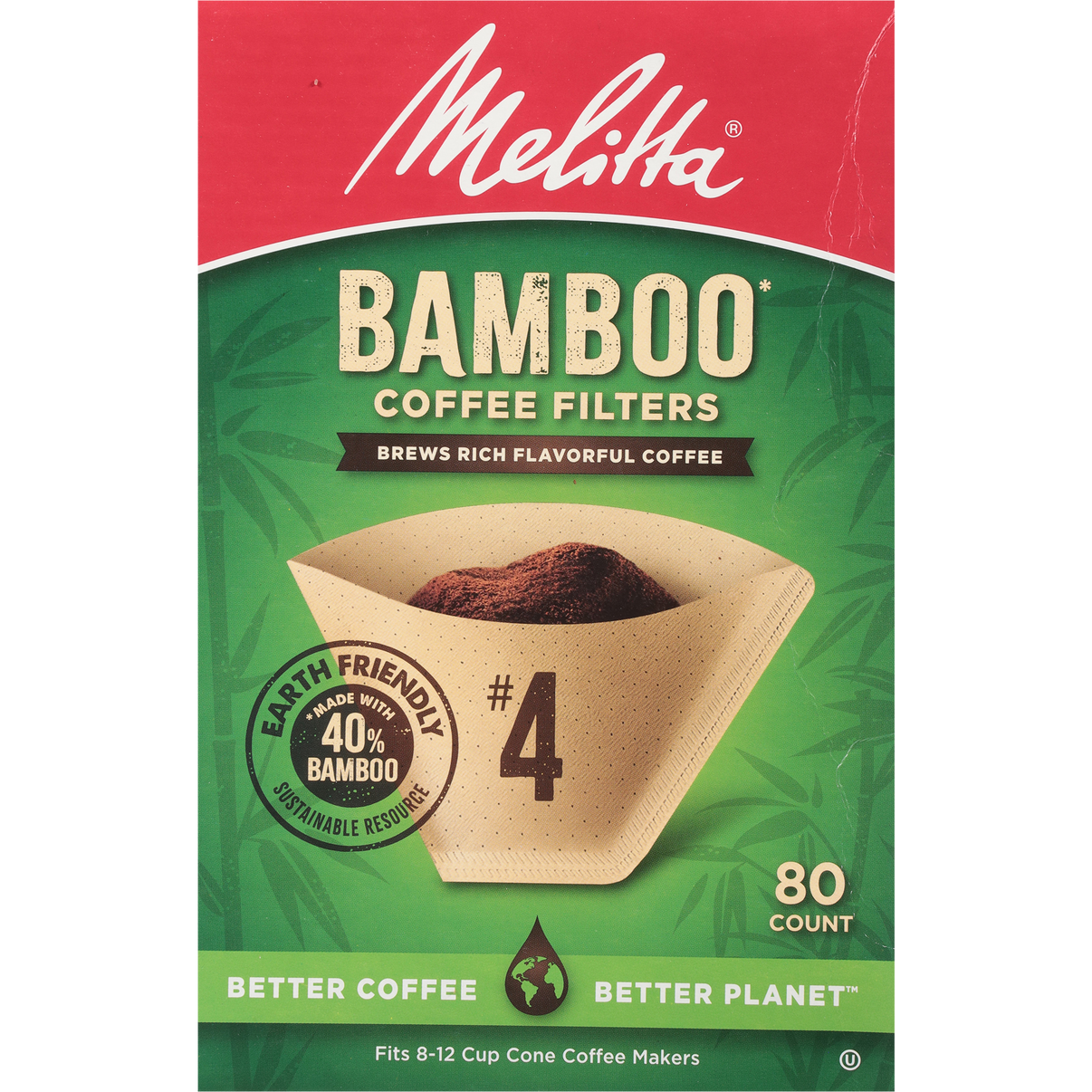 Melitta® #4 Cone Bamboo Coffee Filter Paper - 80 Ct - Official ...