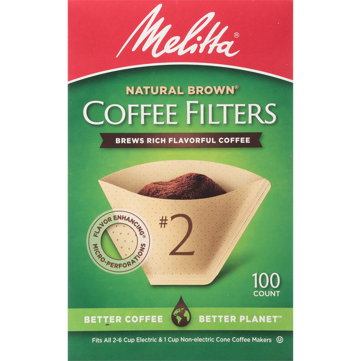 Melitta® #2 Cone Coffee Filter Paper Natural Brown - 100 Ct – Melitta USA