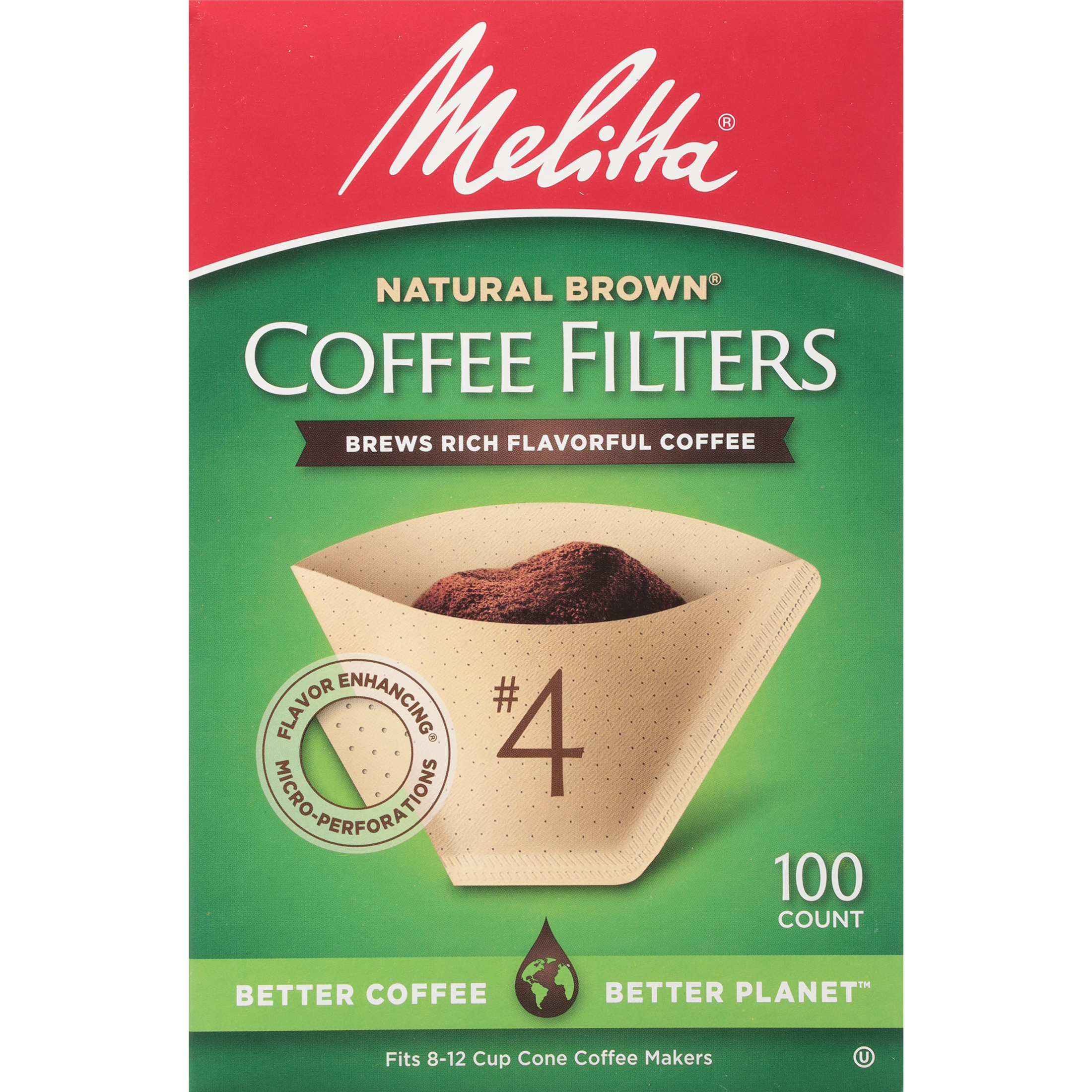 Melitta® #4 Cone Coffee Filter Paper Natural Brown - 100 Ct – Melitta USA