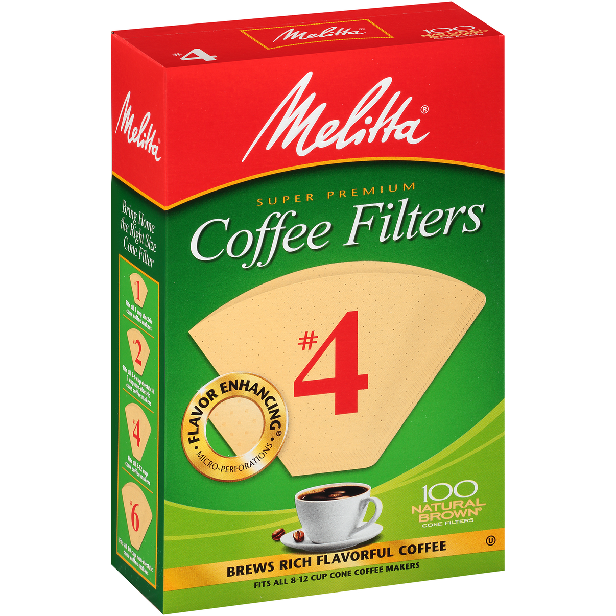 Melitta® #4 Cone Coffee Filter Paper Natural Brown - 100 Ct – Melitta USA