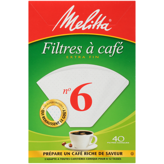 Melitta® #6 Cone Coffee Filter Paper White - 40 Ct | Official – Melitta USA
