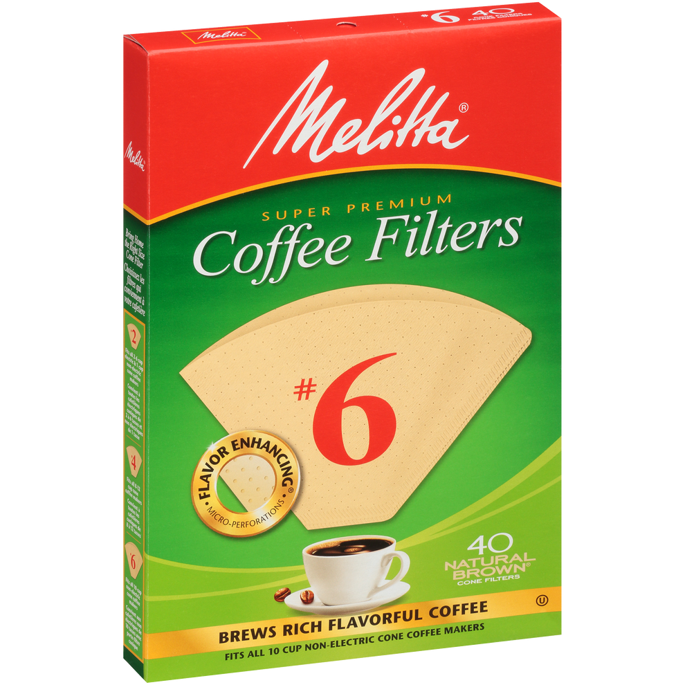 Melitta® #6 Cone Coffee Filter Paper Natural Brown - 40 Ct – Melitta USA