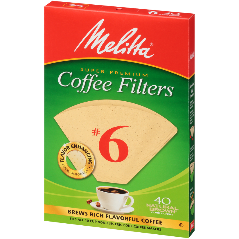 Melitta® #6 Cone Coffee Filter Paper Natural Brown - 40 Ct – Melitta USA