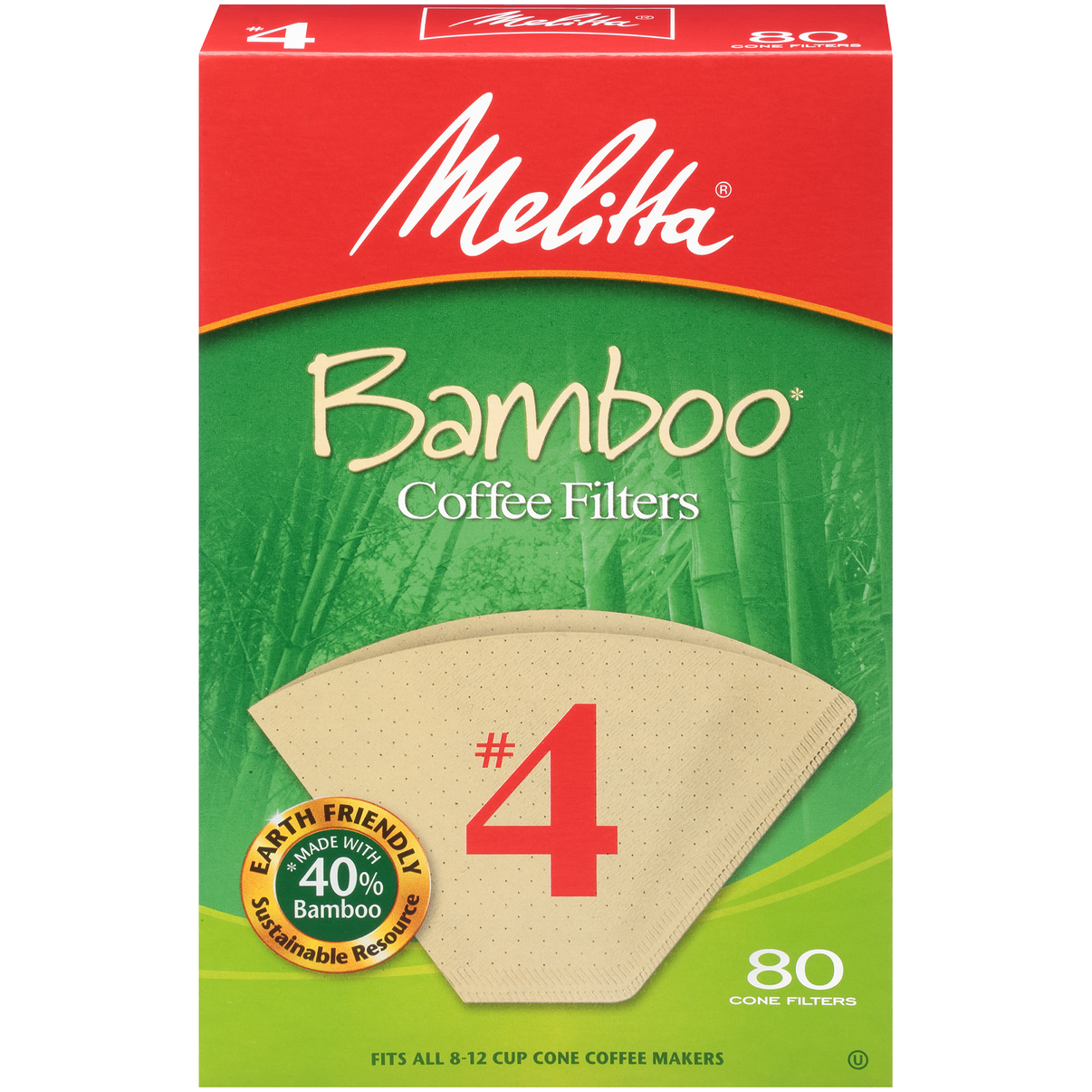 Melitta® #4 Cone Bamboo Coffee Filter Paper - 80 Ct - Official ...