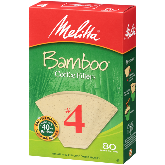 Melitta® #4 Cone Bamboo Coffee Filter Paper - 80 Ct - Official ...