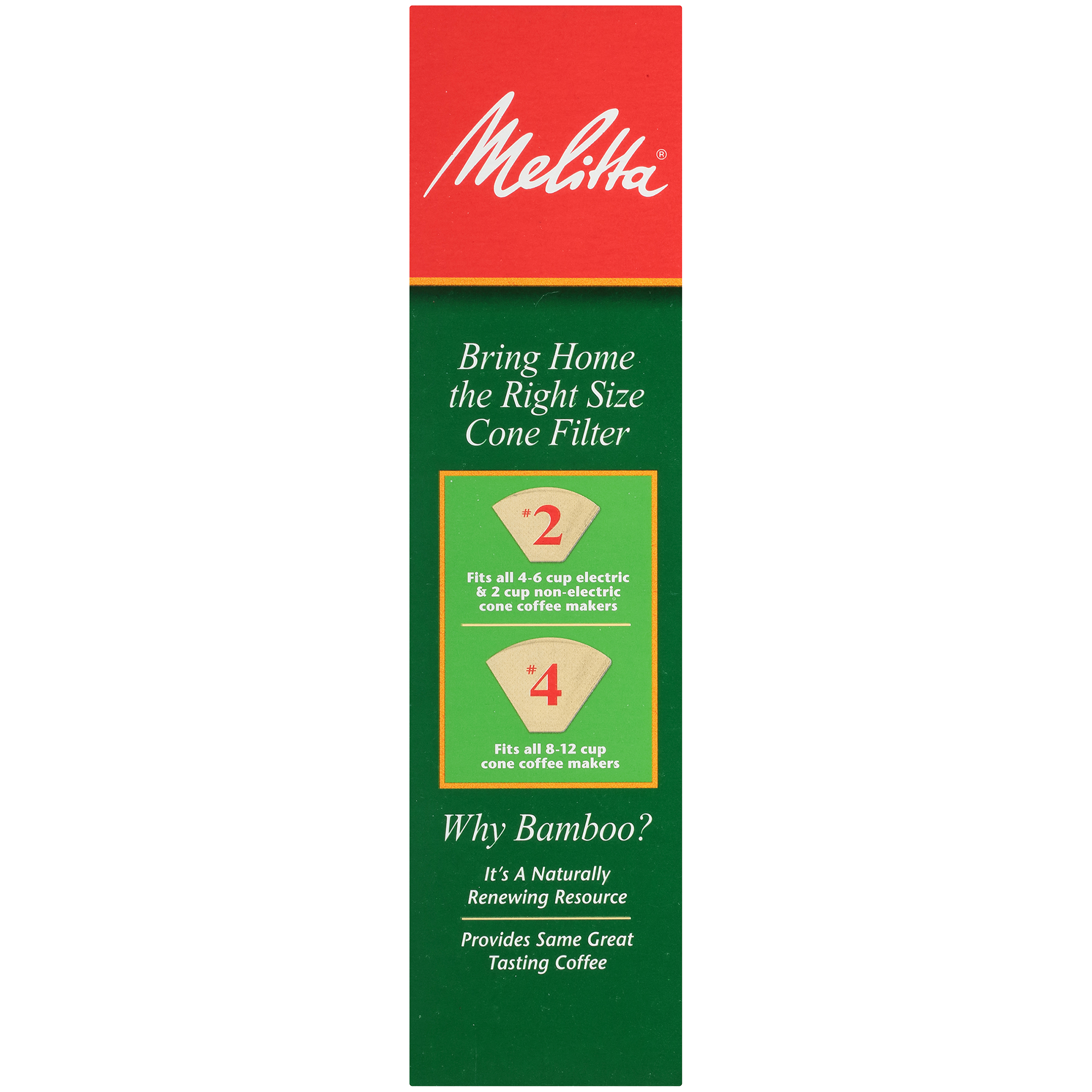 Melitta® #4 Cone Bamboo Coffee Filter Paper - 80 Ct - Official ...
