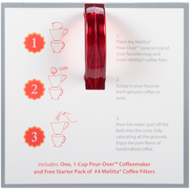 Melitta® Signature 1-Cup Pour-Over - Tritan™ Translucent Red – Melitta USA