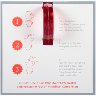 Melitta® Signature 1-Cup Pour-Over - Tritan™ Translucent Red – Melitta USA